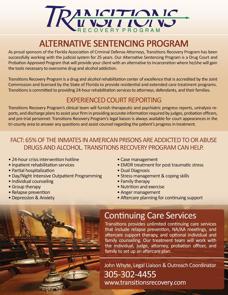 FACDL Newsletter – Transitions Recovery Program